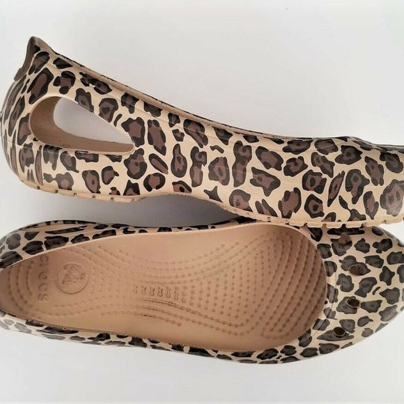 CROCS | Shoes | Crocs Leopard Print Slipon Shoes Sandals Us W 8 | Poshmark